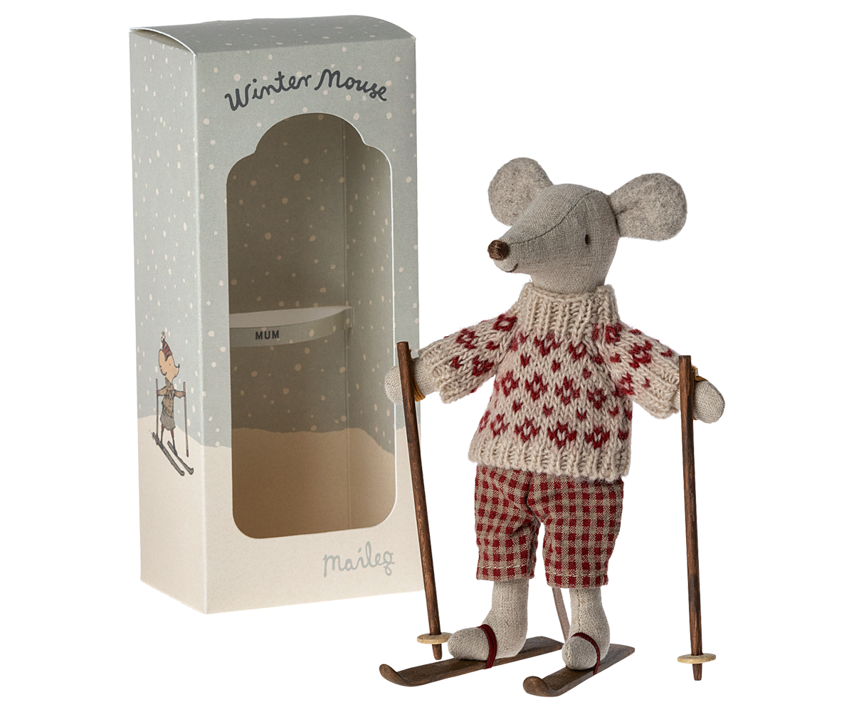 Winter Mouse with Ski Set, Mum – Allen Rose